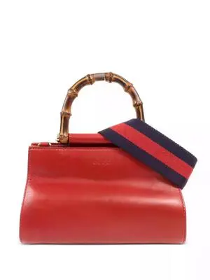 Gucci Nymphaea Bamboo Shoulder Bag - Red