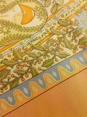 Hermès Axis Mundi Scarf - Orange