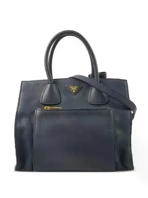 Prada Vitello Daino Tote Bag - Blue