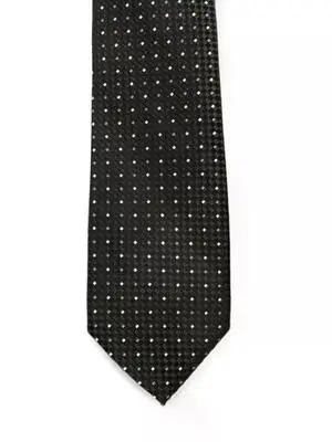TOM FORD Geometric Patterned Silk Neck Tie - Black