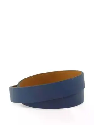 Hermès Double Tour Leather Bracelet - Blue