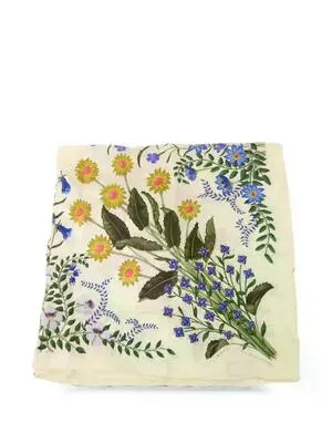 Gucci Floral-print Scarf - Neutrals