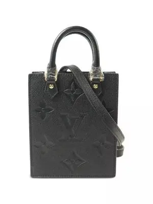 LOUIS VUITTON Monogram Empreinte Petit Sac Plat Tote Bag - Black