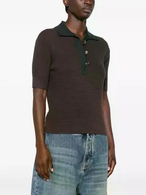 JW Anderson Waffle-knit Short-sleeve Polo Shirt - Green