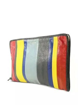 Balenciaga Bazar Striped Clutch Bag
