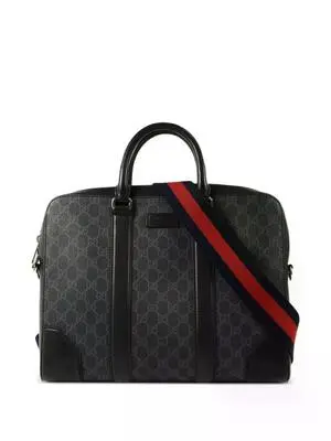 Gucci Gg Supreme Briefcase Laptop Bag - Grey