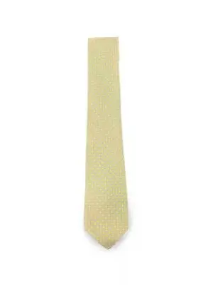 FERRAGAMO Gancini-print Tie - Yellow