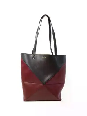 Loewe Medium Puzzle Fold Leather Tote Bag - Red