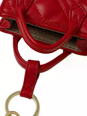 Moschino Quilted Logo-plaque Keyring - Red