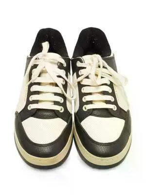 Saint Laurent Leather Lace-up Sneakers - White