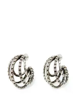 Isabel Marant Étoile Mona Hoop Earrings With Pavé-set Crystals - Silver