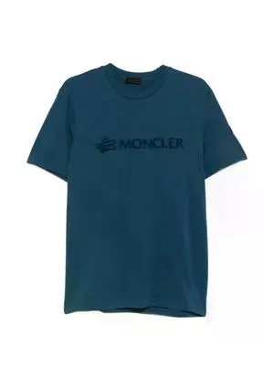 Moncler Logo-embroidered T-shirt - Blue