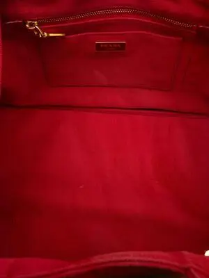 Prada Canvas Canapa Logo Satchel - Red