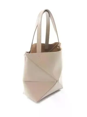 Loewe Mini Calfskin Puzzle Fold Tote Satchel - Neutrals