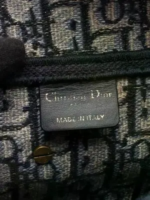 Dior Oblique Embroidered Canvas Saddle Bag Shoulder Bag - Blue