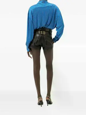 Versace Nappa Leather High-waisted Shorts With Medusa Hardware