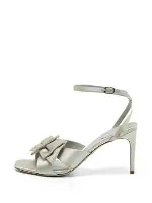 Rene Caovilla Sara Bow-embellished Slingback Sandals - Silver