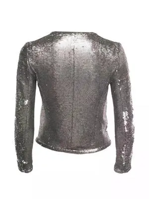 Maje Sequin-embellished Collarless Cropped Jacket
