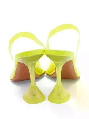 Amina Muaddi Holli Glass Slingback Pumps - Yellow