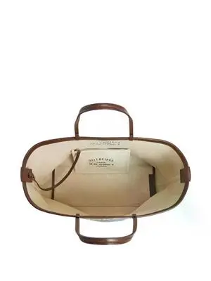 Balenciaga Logo-print Leather-trimmed Tote Bag