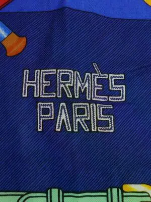 Hermès Graphic-print Scarf - Blue