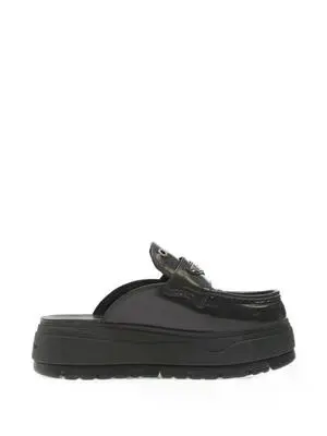 JORDAN Embellished Patent Leather Mules - Black