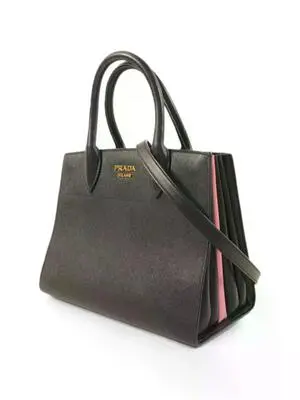 Prada Logo Detail Tote Bag - Black