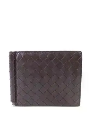 Bottega Veneta Intrecciato Bifold Money-clip Wallet - Brown