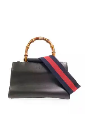 Gucci Bamboo Nymphaea Two-way Tote Bag - Black