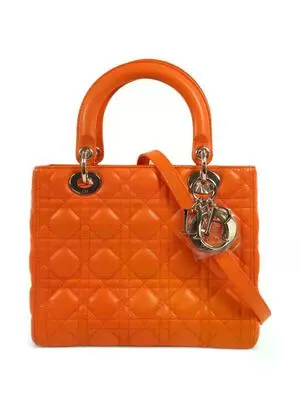 Dior Lady Lambskin Tote Bag - Orange