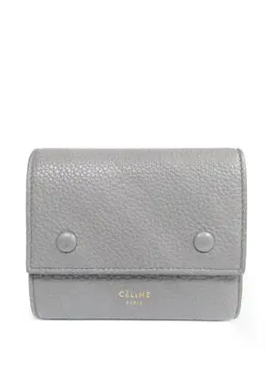 Celine Grained Leather Wallet - Grey