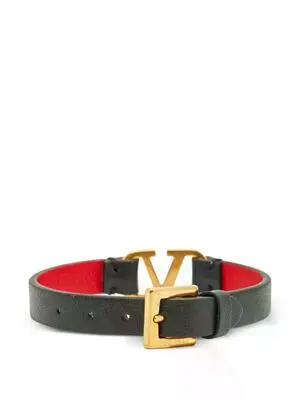 Valentino Garavani Vlogo Leather Bracelet