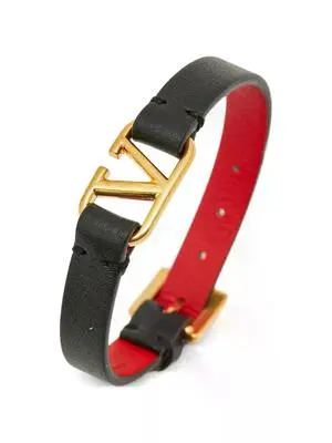 Valentino Garavani Vlogo Leather Bracelet