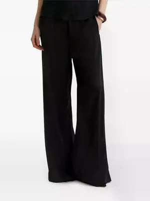 FRAMBOISE Dillan Silk Wide Leg Trousers - Black