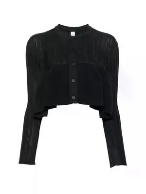 CFCL Ribbed Knit Peplum Cardigan - Black