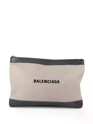 Balenciaga Navy Clip M Clutch Bag - Grey