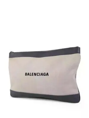 Balenciaga Logo Print Pouch - Grey