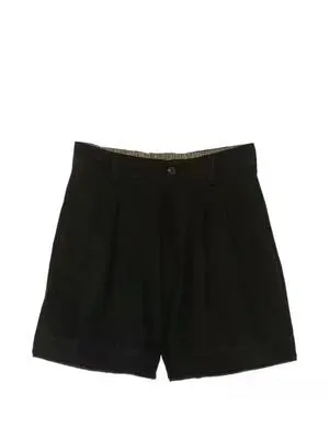 ZIGGY CHEN Pleated Detail Belt Loops Shorts - Green