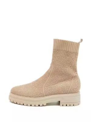 GIANVITO ROSSI Torrance Bouclé Ankle Boots - Neutrals