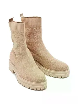 GIANVITO ROSSI Torrance Bouclé Ankle Boots - Neutrals