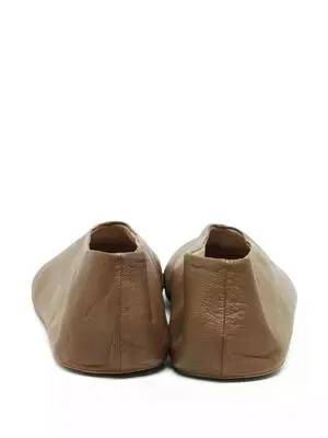 THE ROW Stella Ballet Flats Leather Slip-on Round Toe