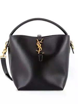 Saint Laurent Le 37 Leather Mini Bucket Bag - Black