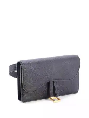 Dior Saddle Rectangular Leather Belt Bag - Black