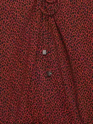 Burberry Animal Print Blouse With Peplum Hem And Tie Fastening