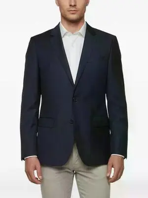 BOSS Single-breasted Check Blazer - Blue