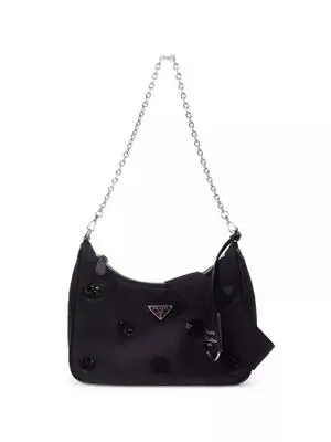Prada Re-edition 2005 Logo-detail Two-way Shoulder Bag - Black