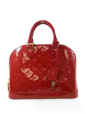 LOUIS VUITTON Monogram Vernis Alma Handbag - Red