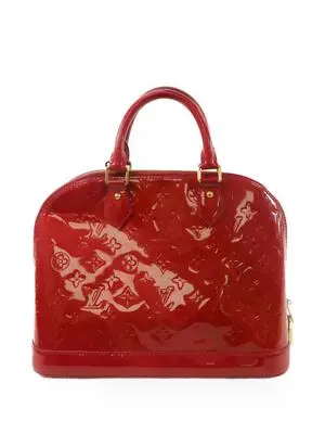 LOUIS VUITTON Monogram Vernis Alma Handbag - Red