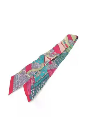 Hermès Twilly Graphic-print Scarf - Blue