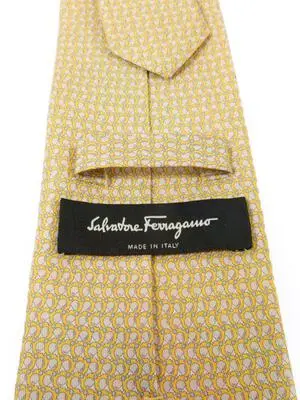 FERRAGAMO Silk Neck Tie - Yellow